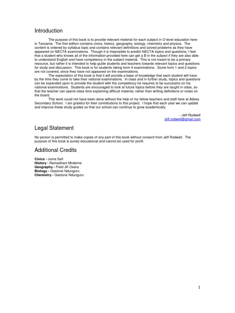 Abbey Secondary School Study Guides Final Civics | PDF | Family | Democracy