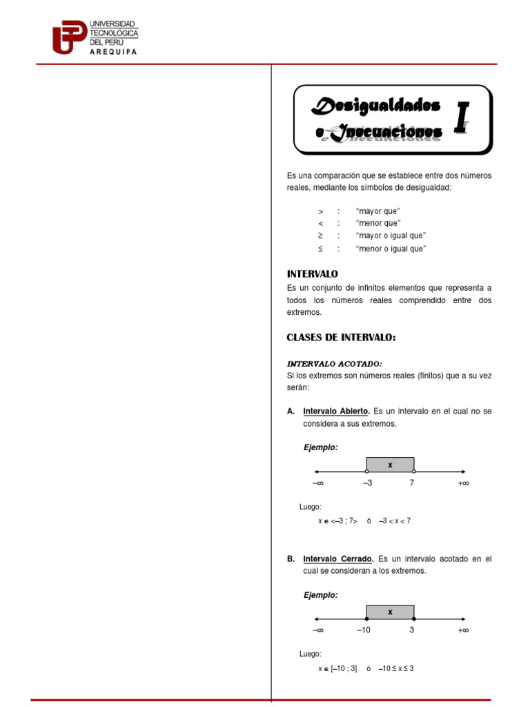 Tema 11 - Desigualdades e Inecuaciones | PDF | Intervalo (Matemáticas) | Números