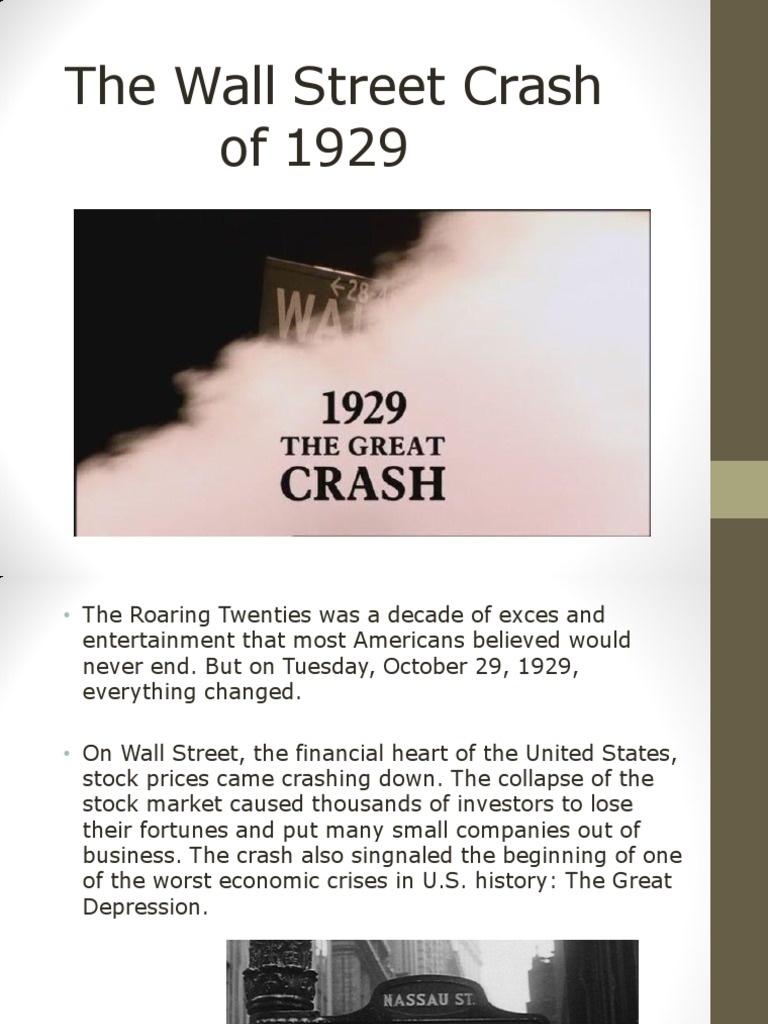 The Wall Street Crash of 1929 | PDF | Wall Street Crash Of 1929 ...