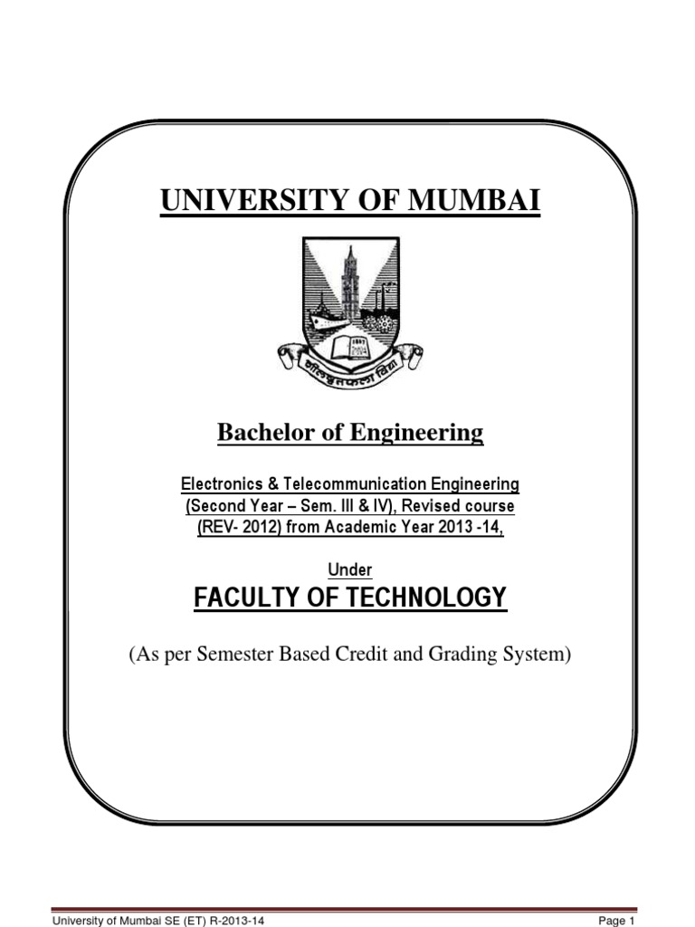 Mumbai University Sem III-IV Electronics and Telecommunication Engg ...