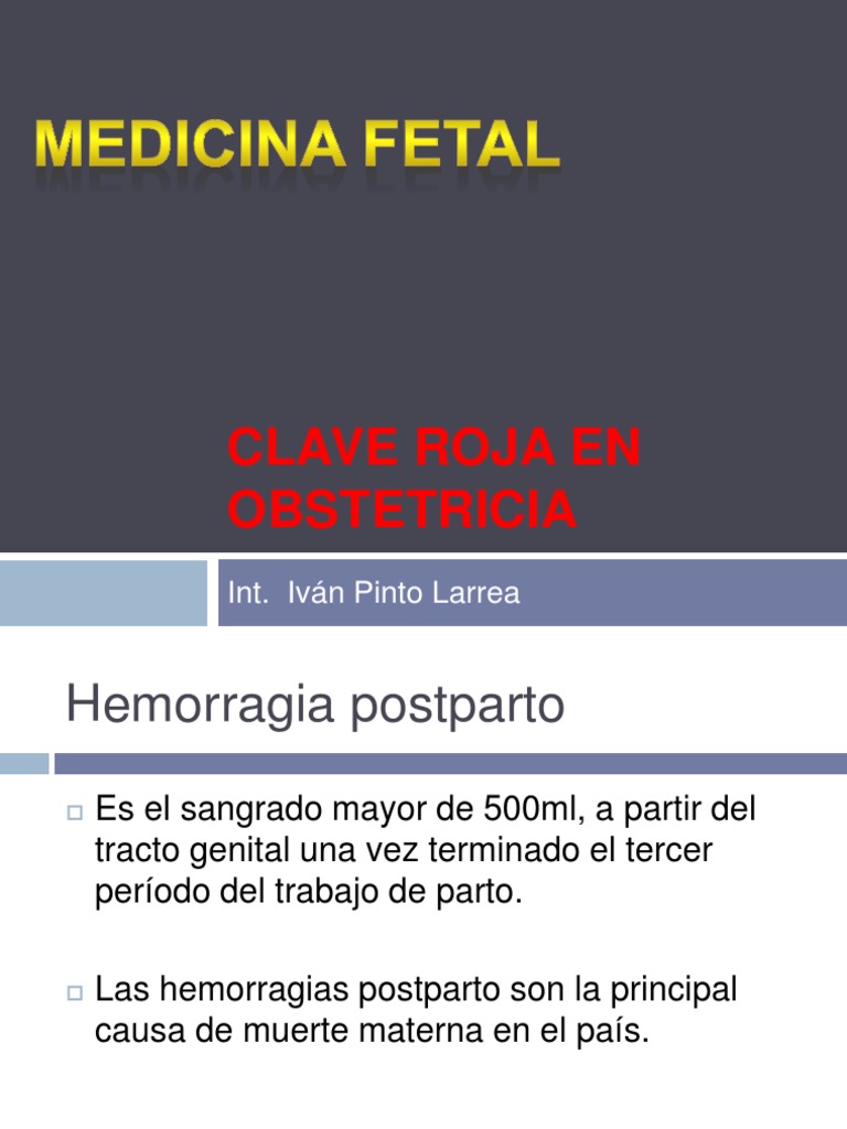 Clave Roja en Obstetricia | PDF | Parto | Placenta