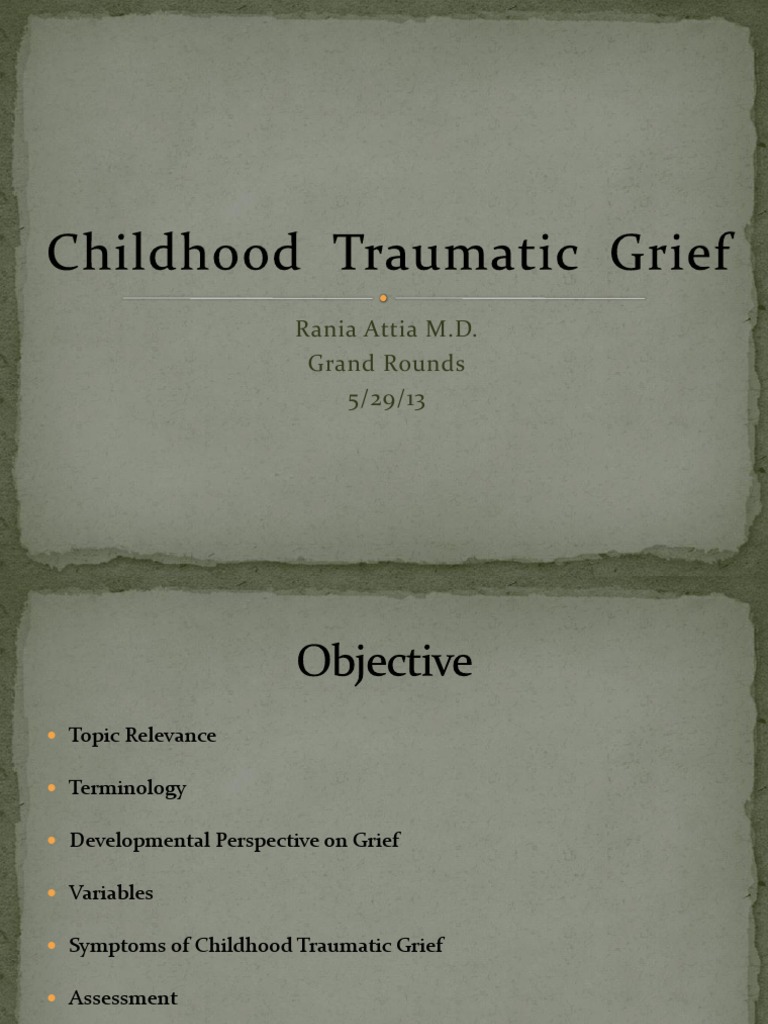 Childhood Traumatic Grief Pdf Grief Psychological Trauma