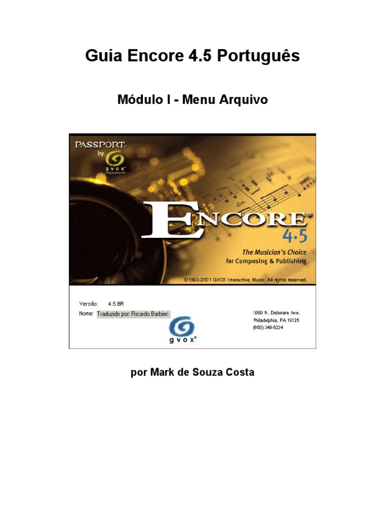 Guia Encore 4.5 - Módulo I | PDF | Janela (informática) | Impressão