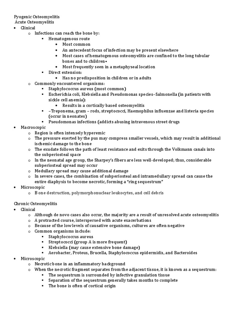 Pyogenic Osteomyelitis Overview | PDF
