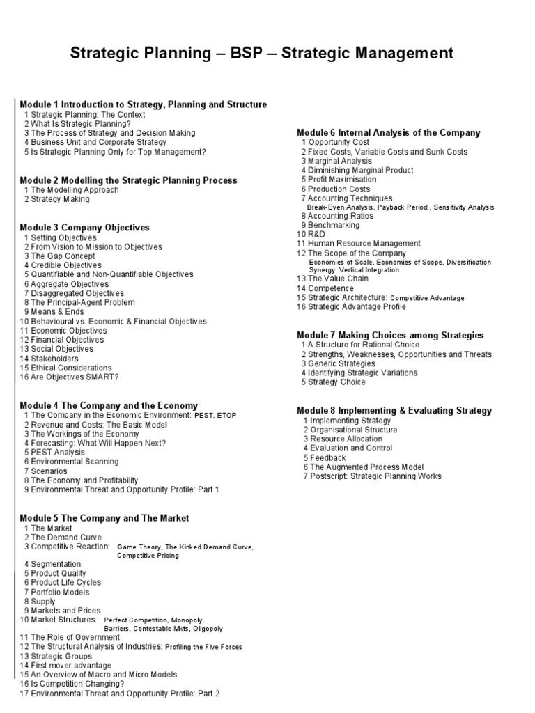 BSP Text Summary | PDF | Strategic Management | Demand