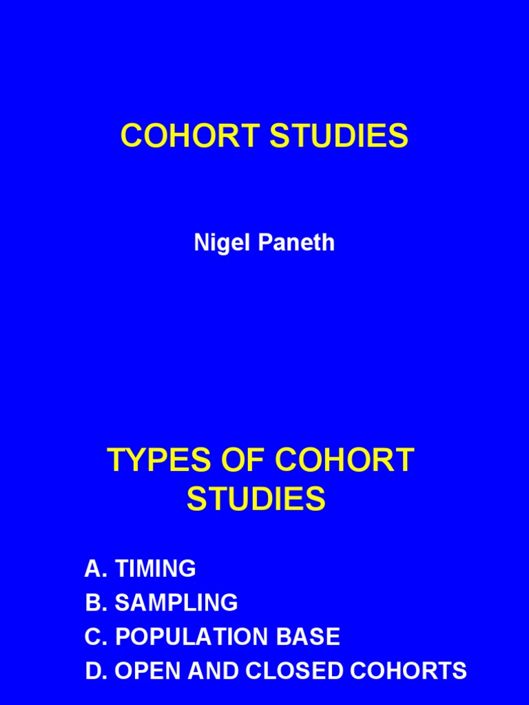 Cohort Study 1 | PDF | Cohort Study | Medical Specialties