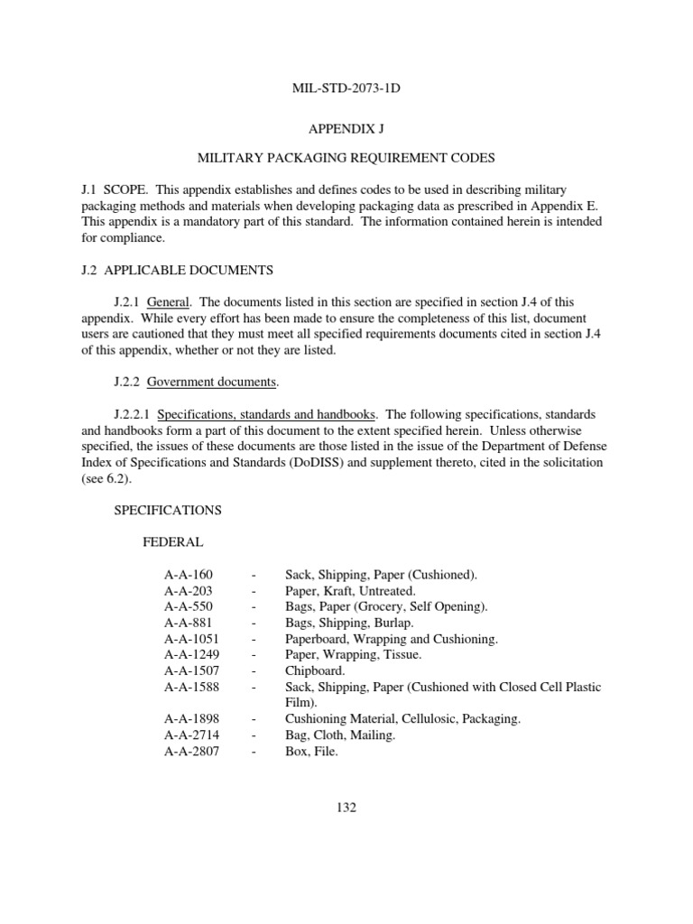 Mil STD 2073 1d (Appendix J) | PDF | Internal Combustion Engine | Lubricant
