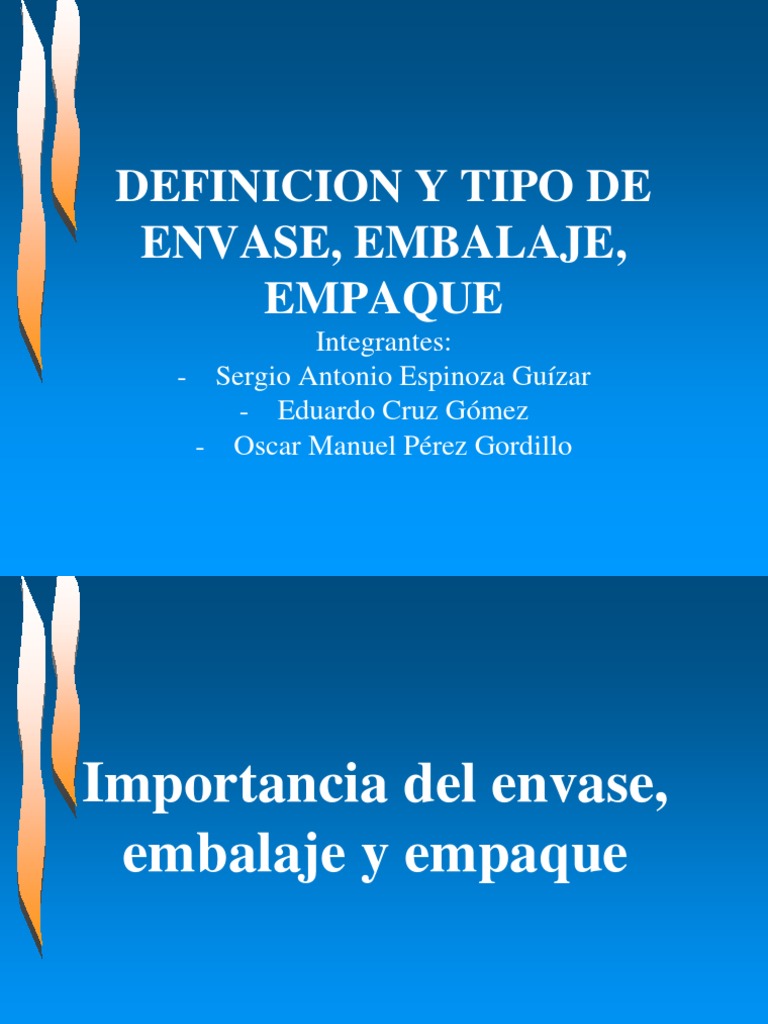 Definicion y Tipos de Envase | PDF | El plastico | Producto (Negocio)