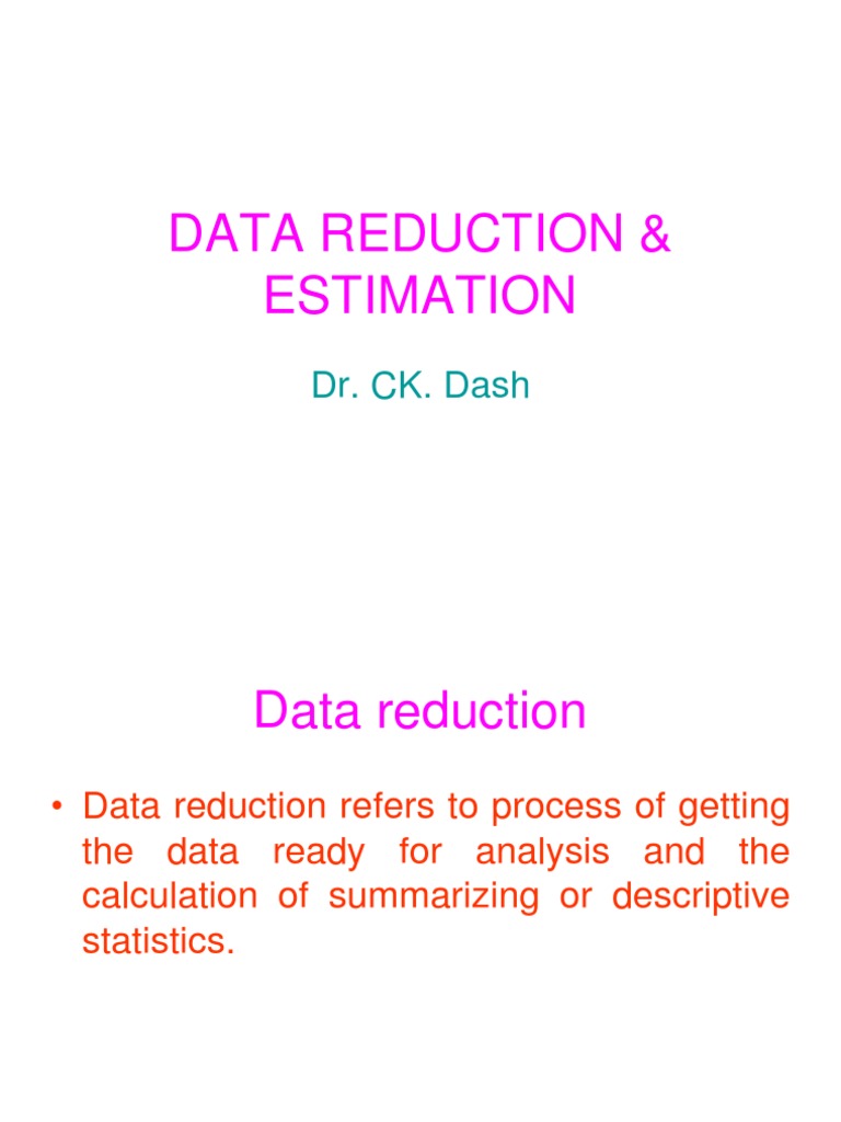 Data Reduction & Estimation | PDF | Questionnaire | Statistics