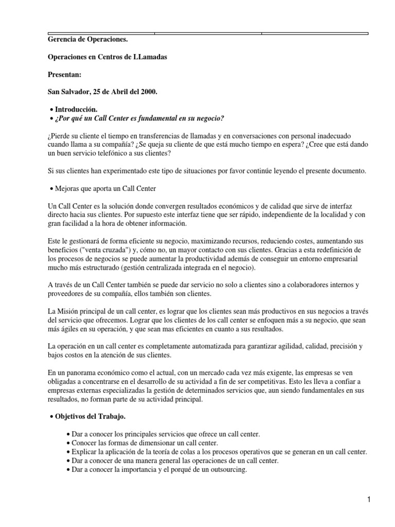 Procesos Call Center | PDF