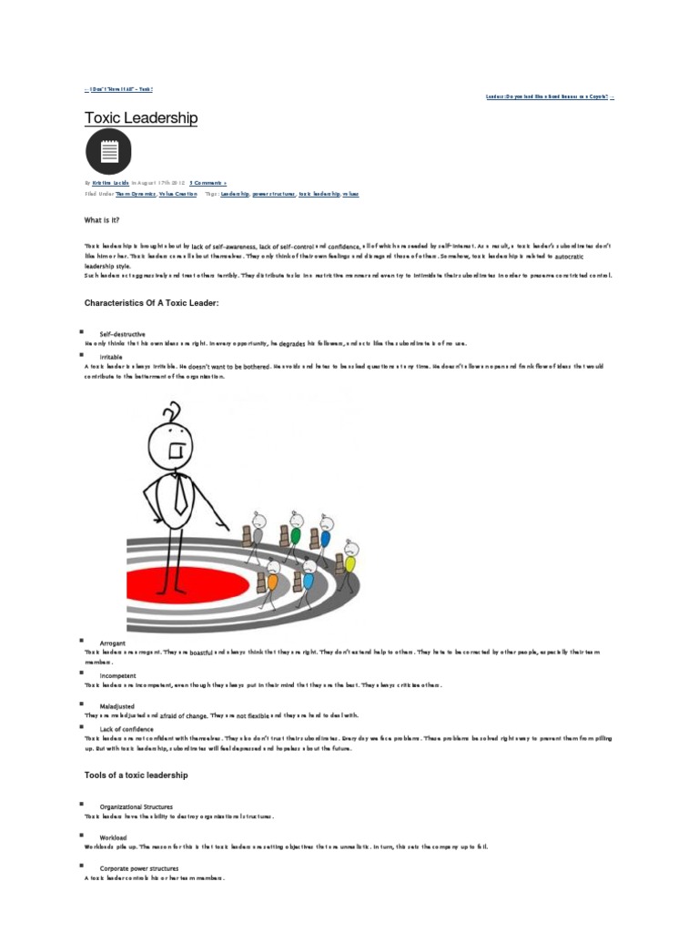 Toxic Leadership | PDF