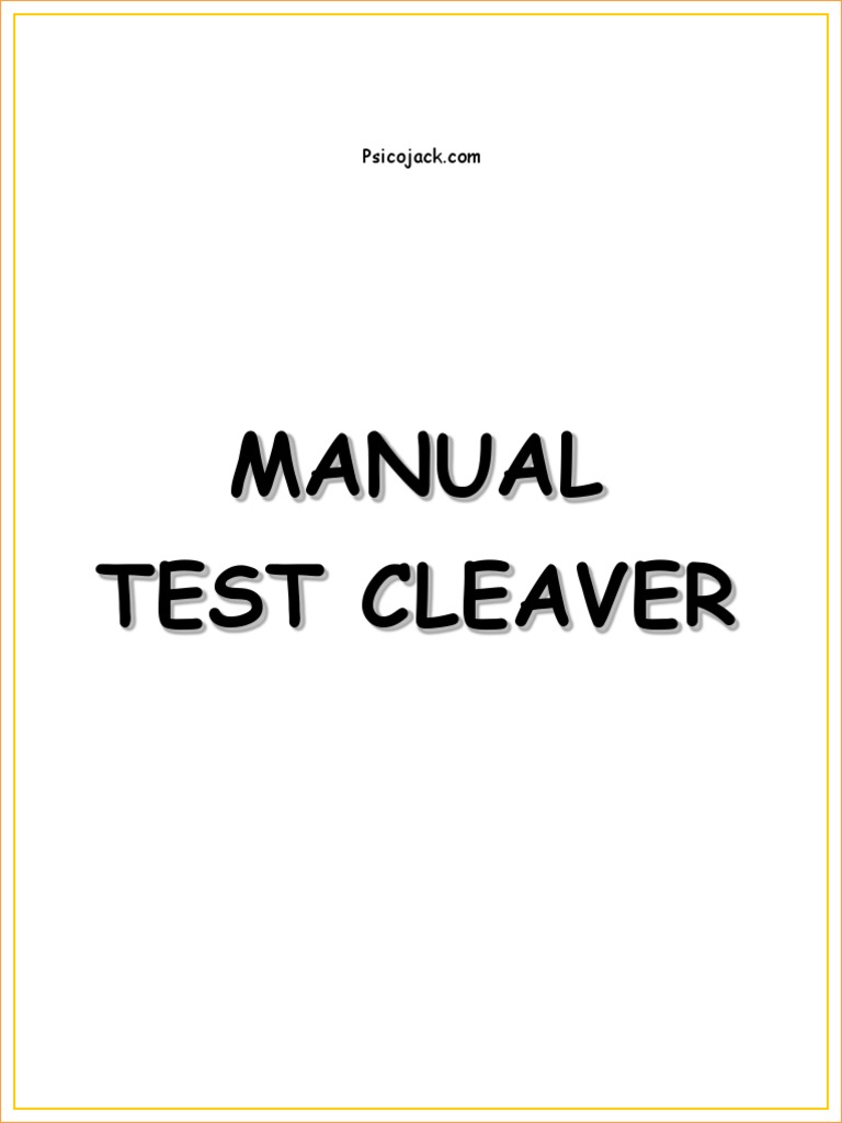 Test Cleaver (Manual) | PDF