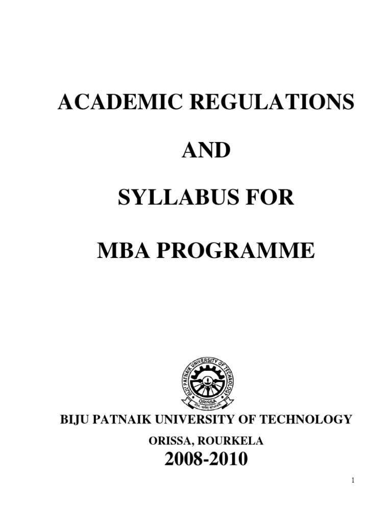 Final Updated New Syllabus MBA BPUT 2008-10 | PDF | Thesis | Organizational Behavior