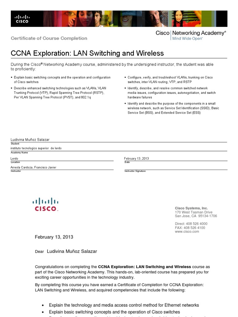 CCNA Exploration: LAN Switching and Wireless: Certificate of Course ...