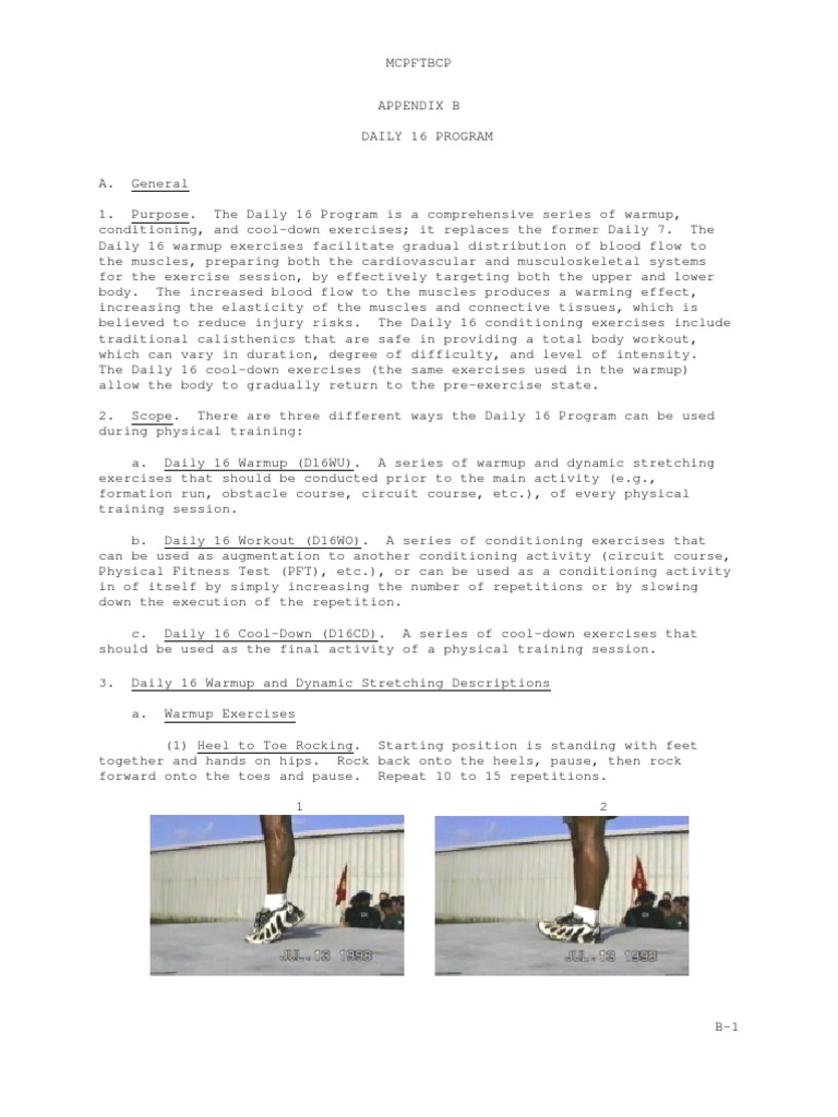 USMC Daily 16 Workout Manual | Anatomical Terms Of Motion | Elbow ...