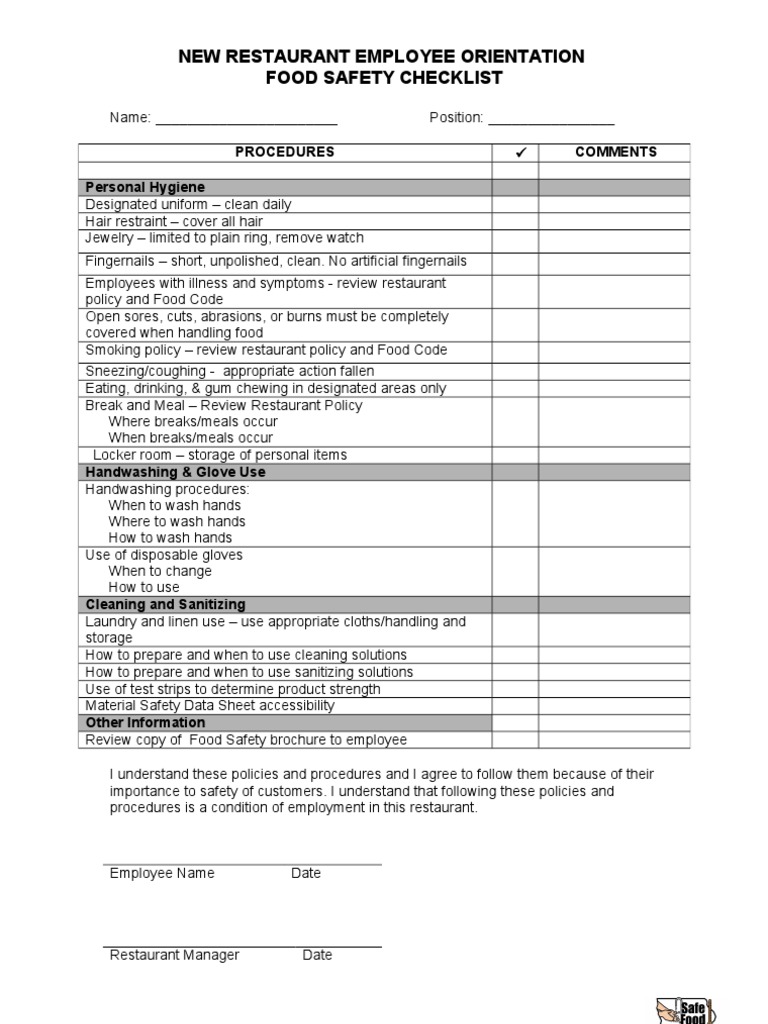 New Restaurant Staff Safety Guide | PDF