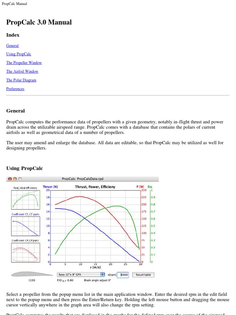 PropCalc 3.0 Manual: A Guide to Using PropCalc Software for Propeller Performance Computations ...