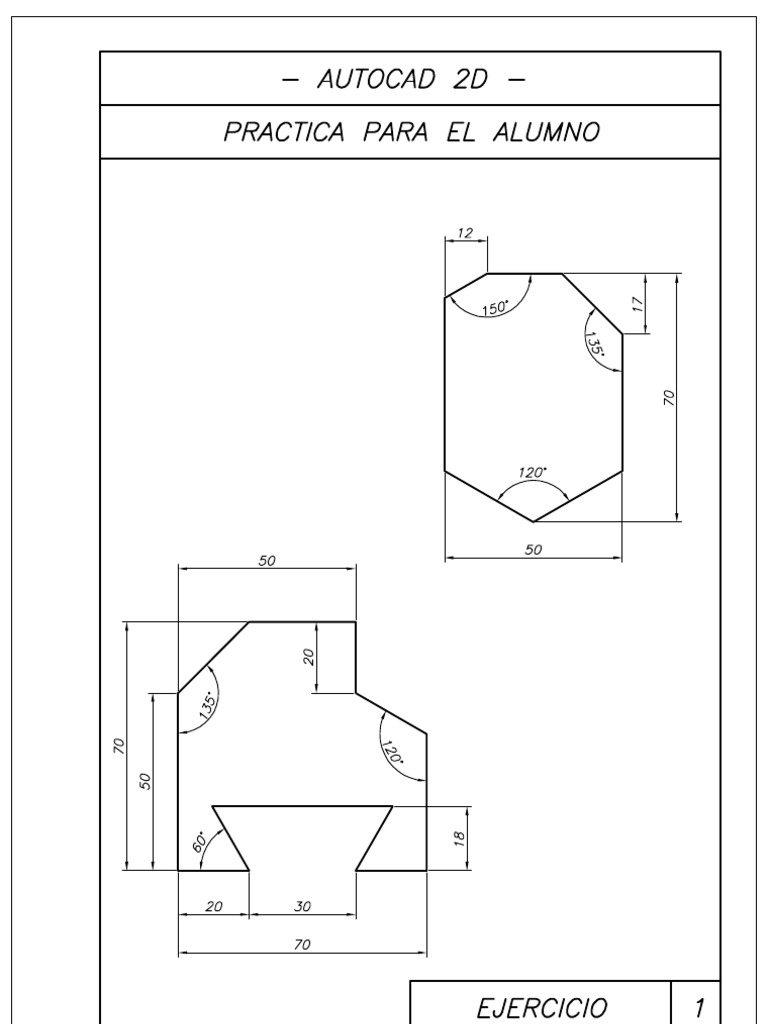 Ejercicios de Practica Autocad | PDF | Estudios de idiomas extranjeros