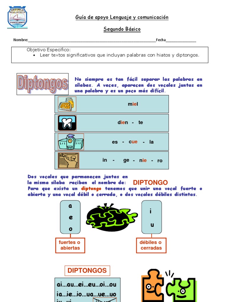 Diptongos y hiatos en español | PDF