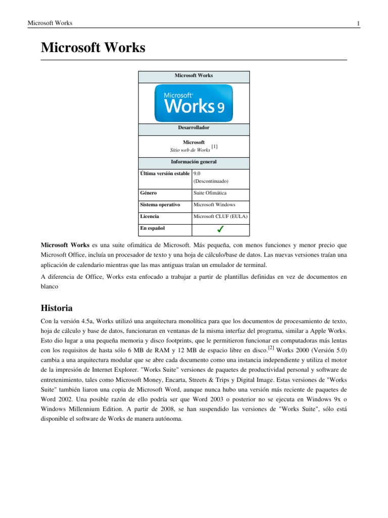 Microsoft Works: Suite Ofimática Básica | PDF | Software | Microsoft