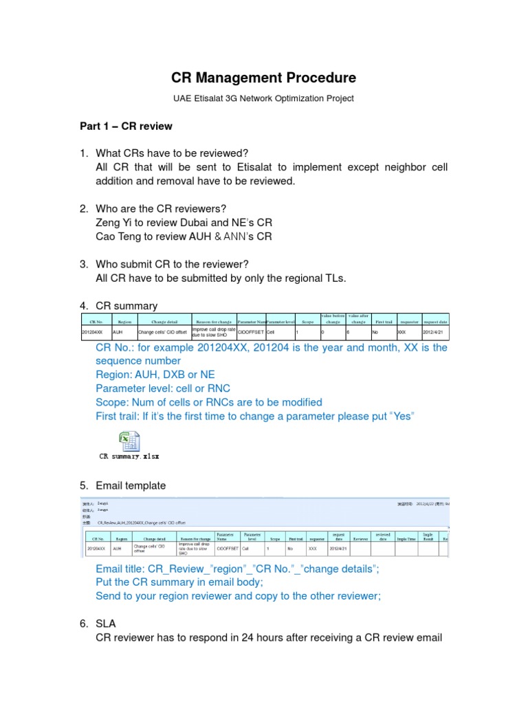 CR Submission and Review Process | PDF