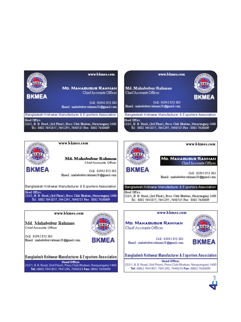 BKMEA Contact Information and Office Details | PDF | Business