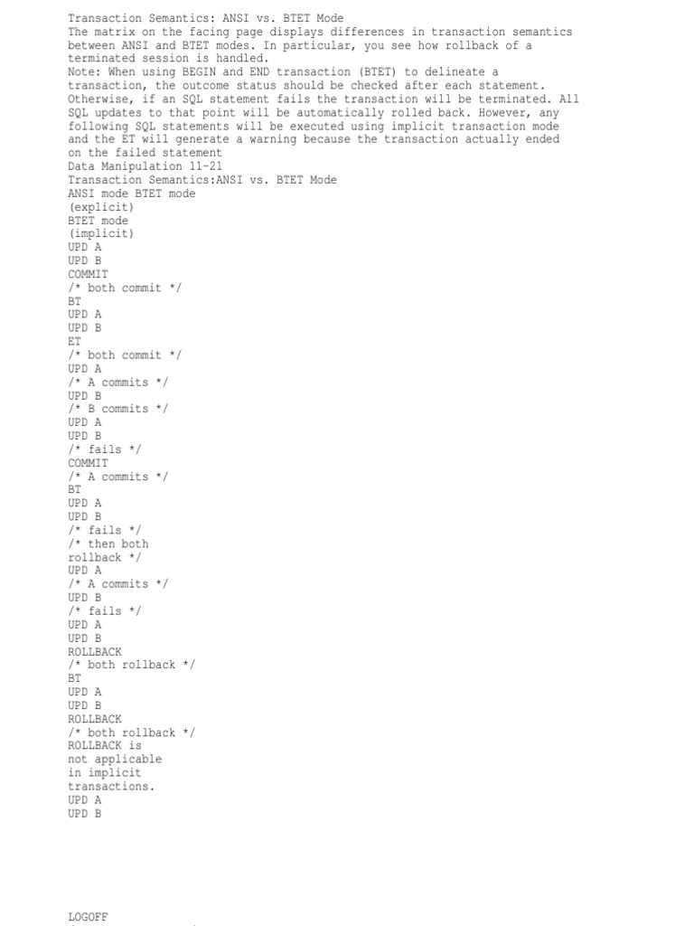 Transaction Semantics | PDF | Database Transaction | Sql