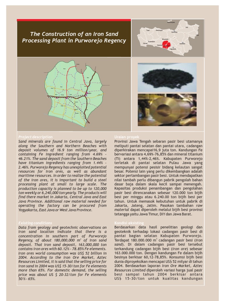 Iron Sand Plant in Purworejo | PDF