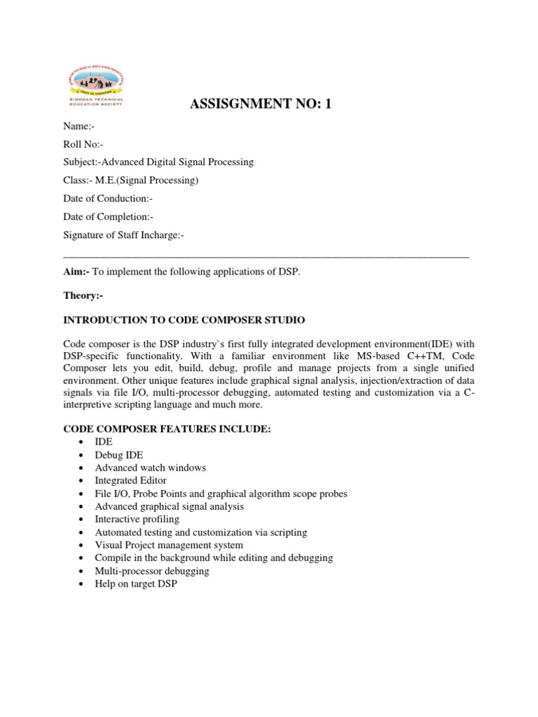 Assignment No 1 Linear Convolution | PDF | Digital Signal Processing | Source Code
