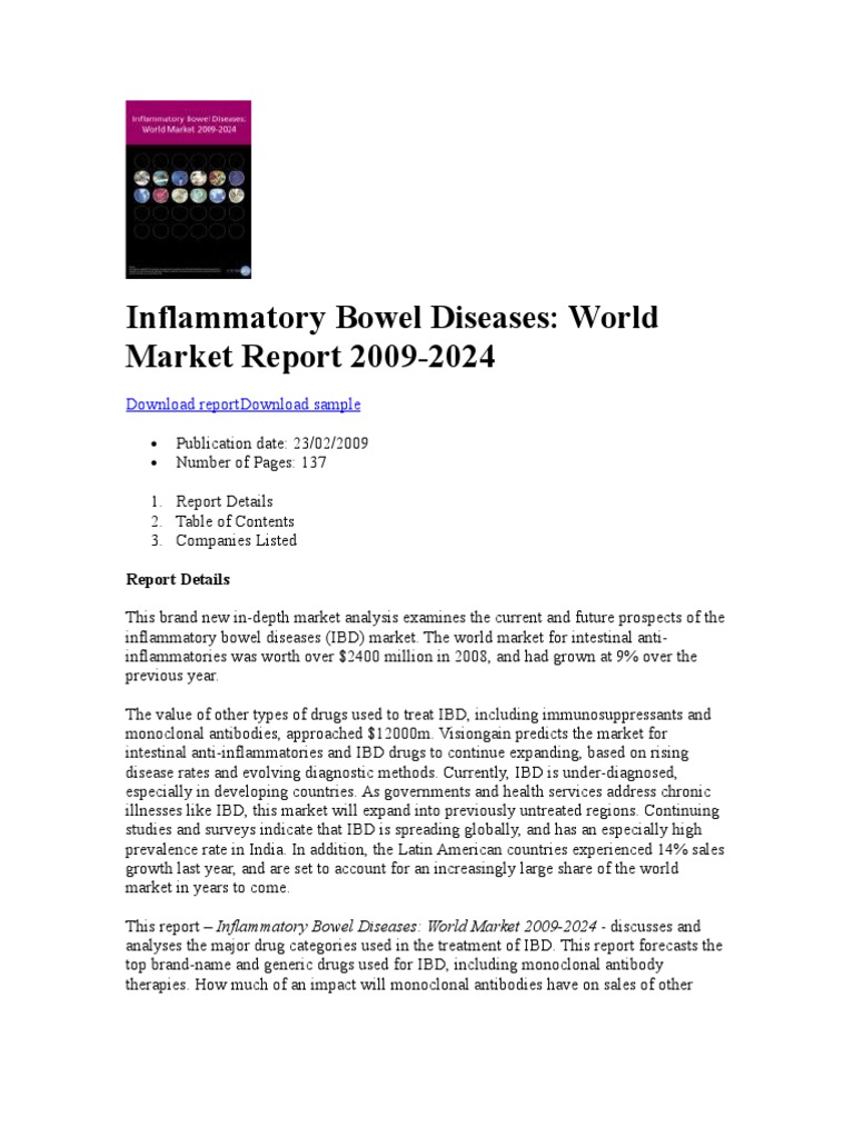 Global IBD Market Report 2009-2024 | PDF | Inflammatory Bowel Disease ...