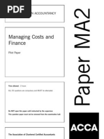 Ma2 Mock Exam | PDF | Financial Accounting | Financial Services