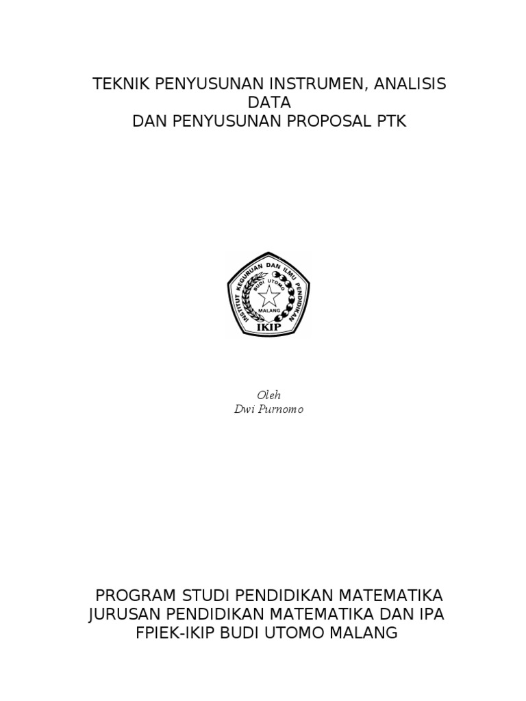 Teknik Penyusunan Instrumen Analisis Data Dan Proposal PTK | PDF