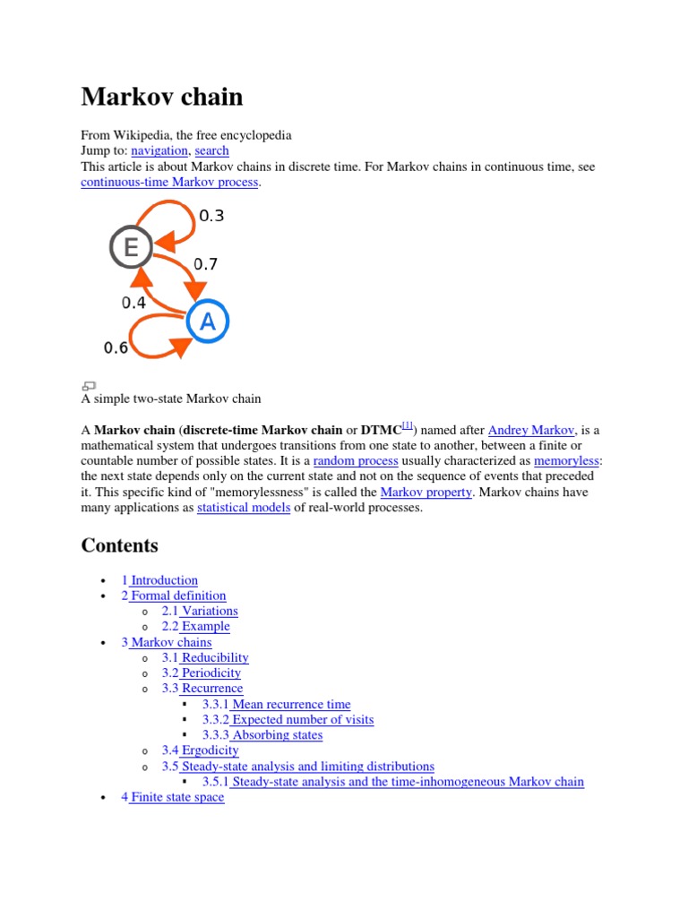 Markov Chain For Transition Probability | PDF | Markov Chain ...