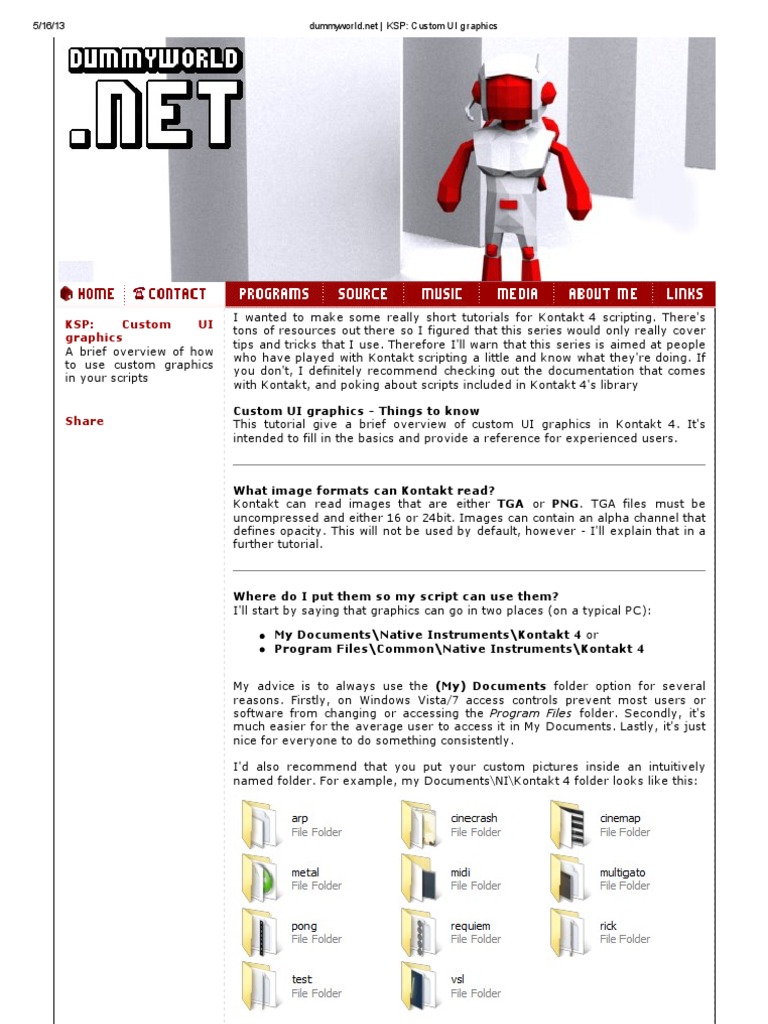 KSP: How to use custom graphics in Kontakt scripts | PDF | Computer File | File Format