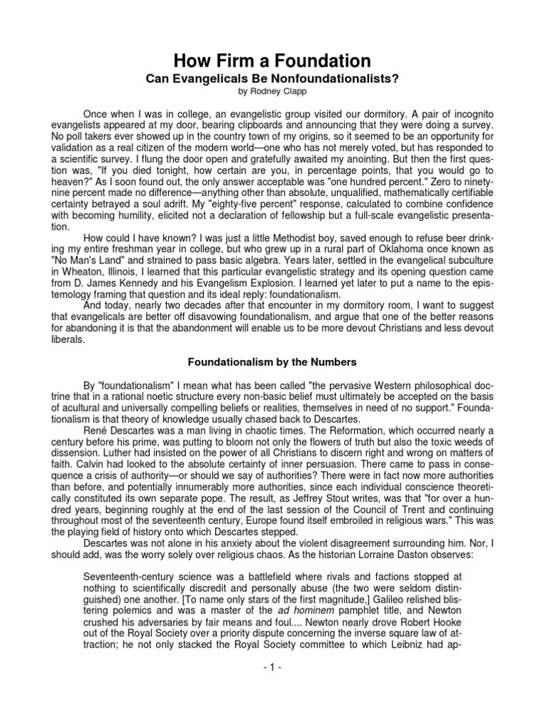 Clapp - How Firm A Foundation | PDF | René Descartes | Theology