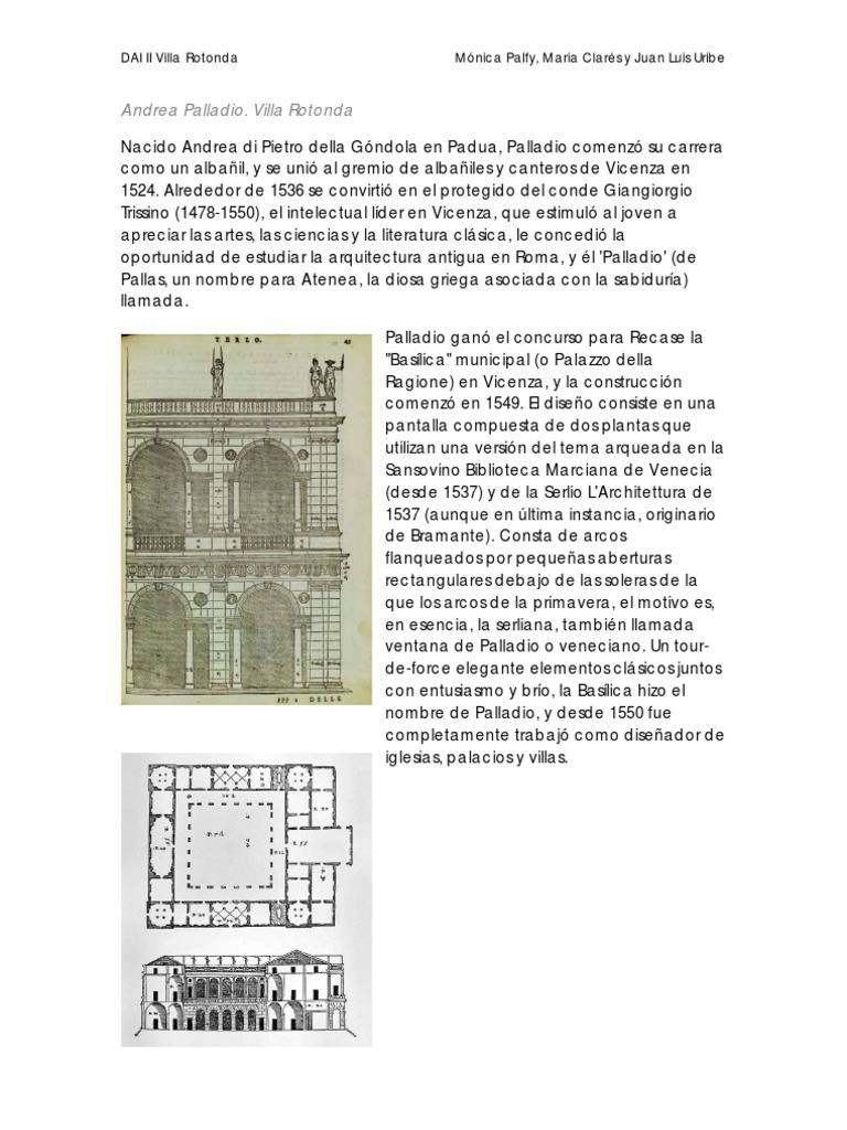 Análisis de la Villa Rotonda de Palladio | PDF | Diseño arquitectonico ...