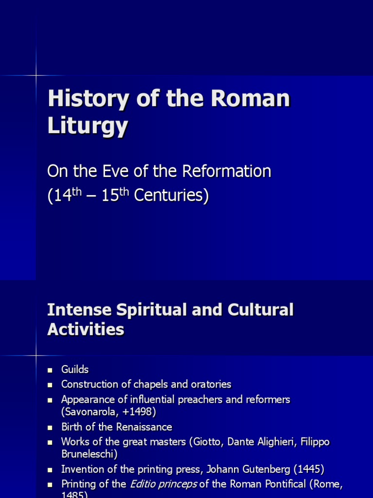 Roman Pontifical and Liturgy Reform | PDF | Mass (Liturgy) | Eucharist