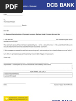 Dormant Account Reactivation Form | PDF | Finance & Money Management