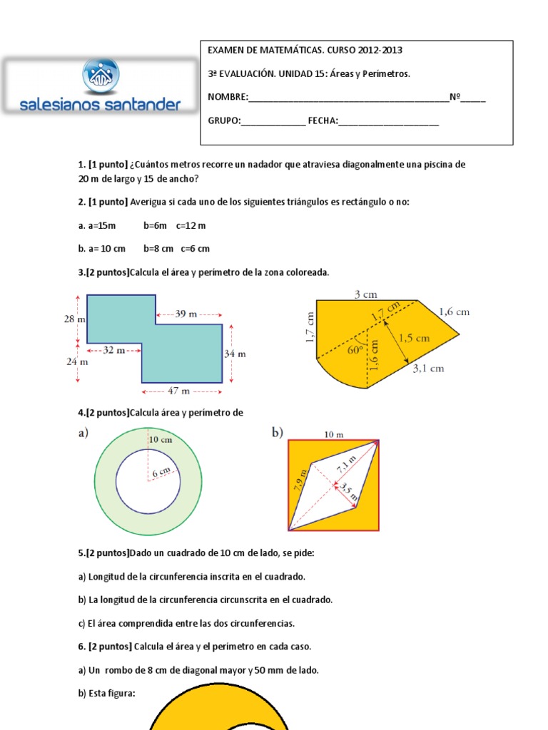 Perimetros y Areas | PDF | Métodos y materiales de enseñanza | Arte
