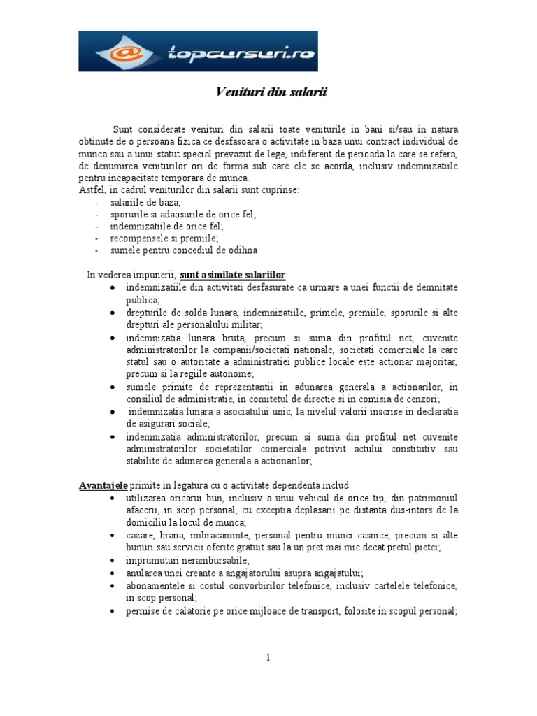 Impozitul Pe Salarii | PDF