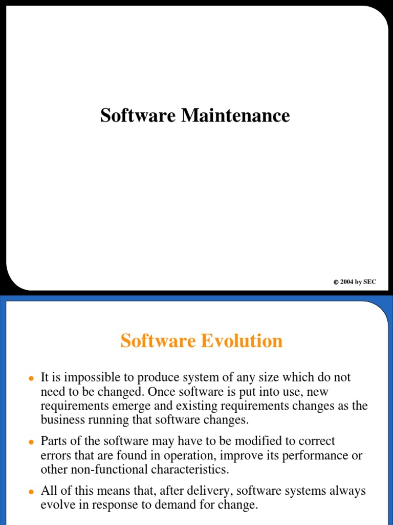 Software Maintenance: 2004 by SEC | PDF | Software | Programmer