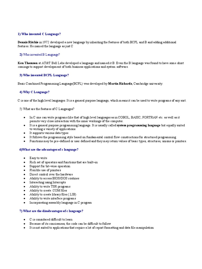 C Qanda Pdf C Programming Language Pointer Computer Programming