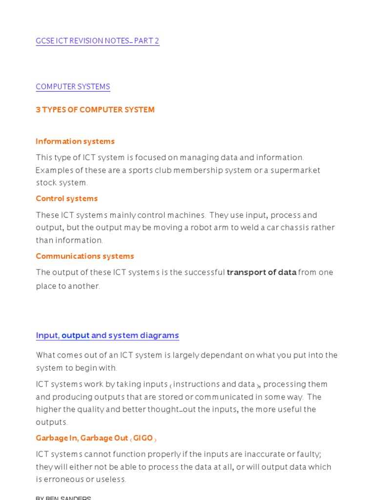 GCSE ICT Revision Notes- Part 2 | Computer Monitor | Local Area Network