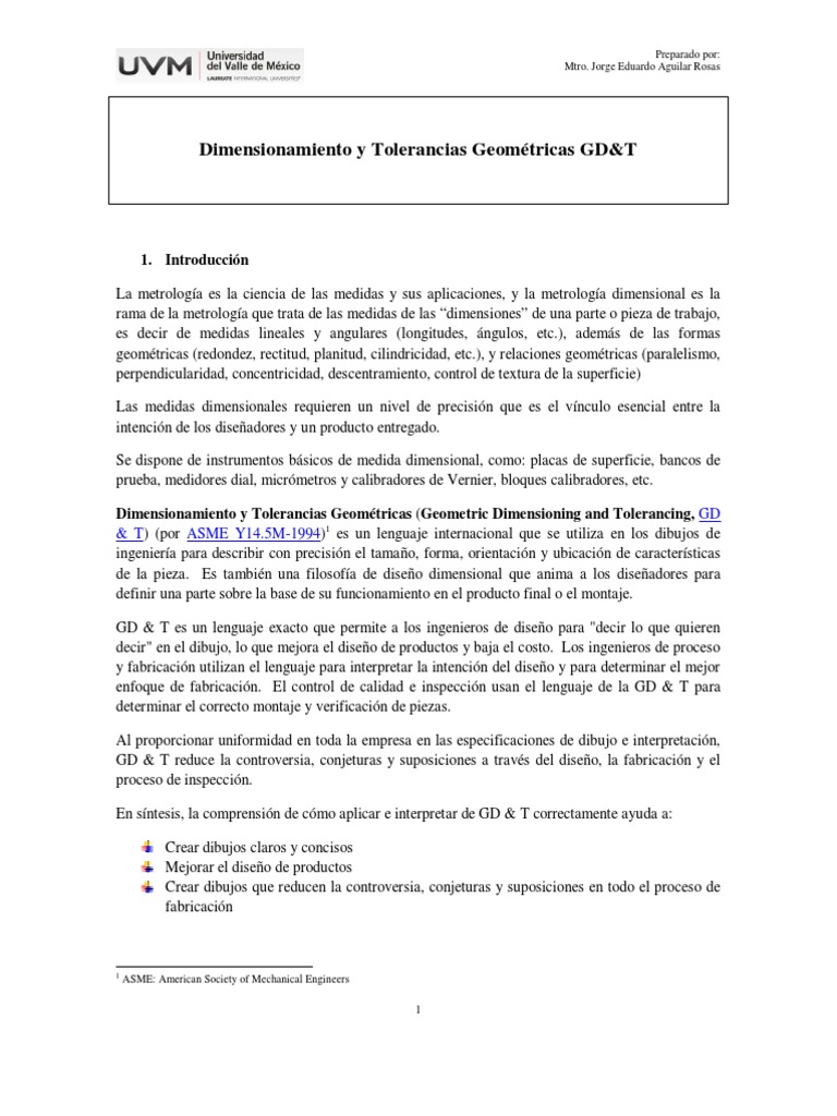 Dimensionamiento y Tolerancias Geométricas GD PDF | PDF | Tolerancia de ingeniería | Dimensión