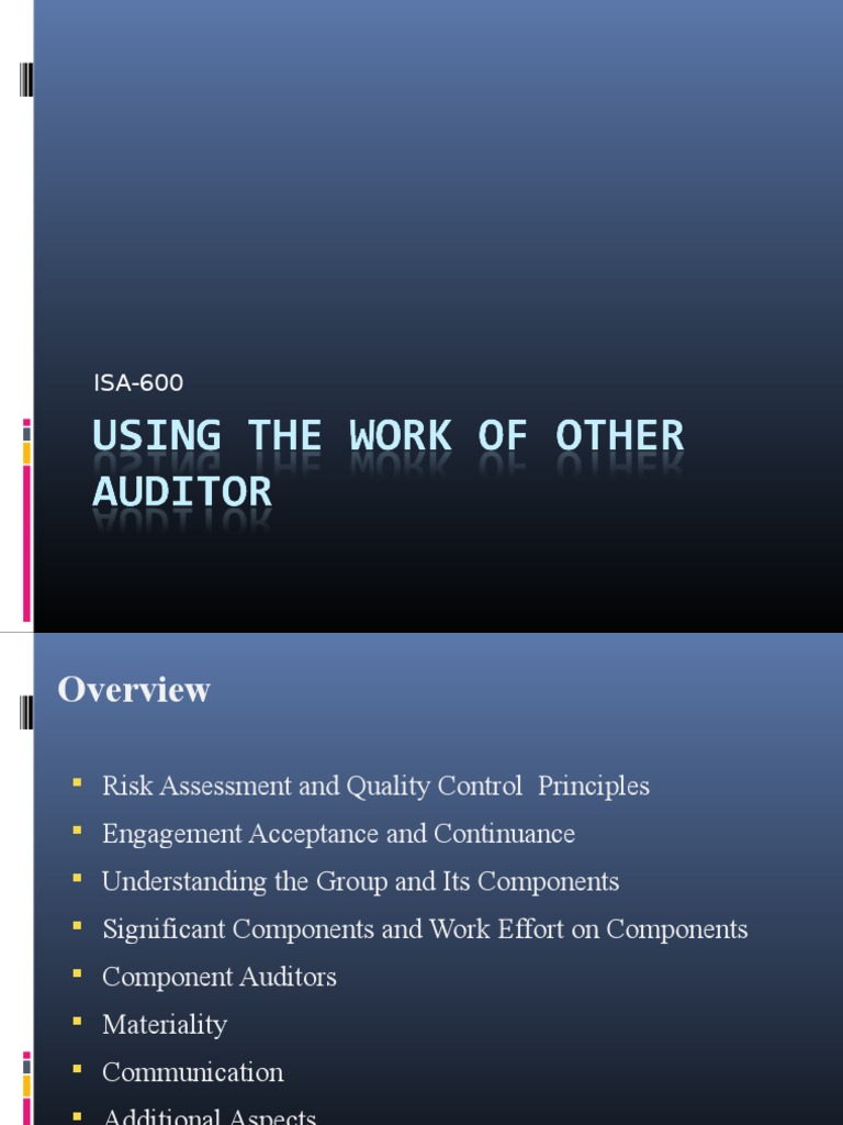 ISA 600 ppt | Financial Audit | Audit