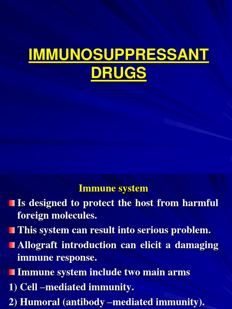 Immunosuppressant Drugs | PDF | T Helper Cell | Immune System