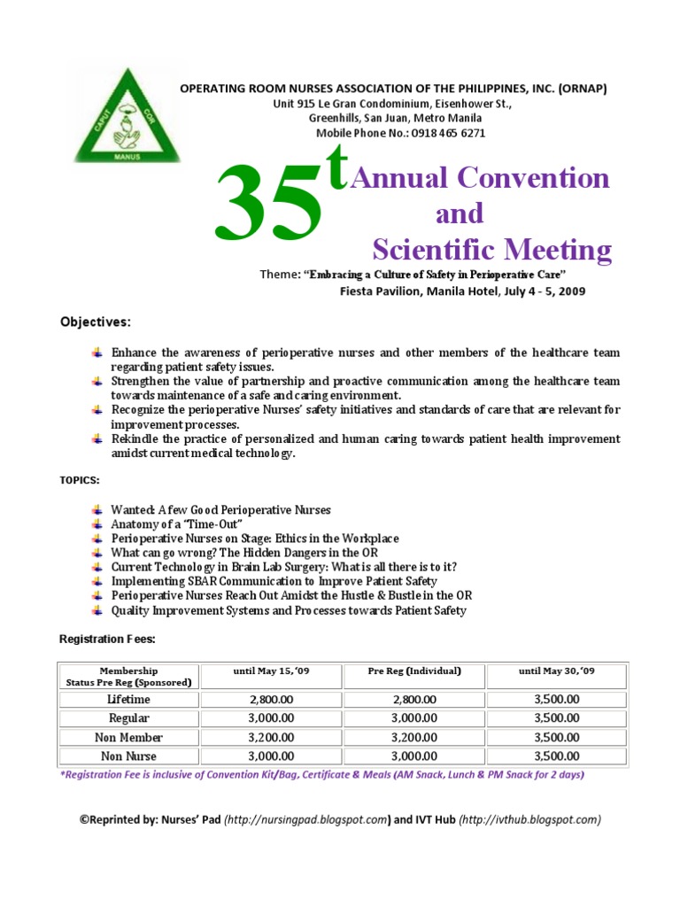 ORNAP 35th Annual Convention and Scientific Meeting | PDF | Patient ...