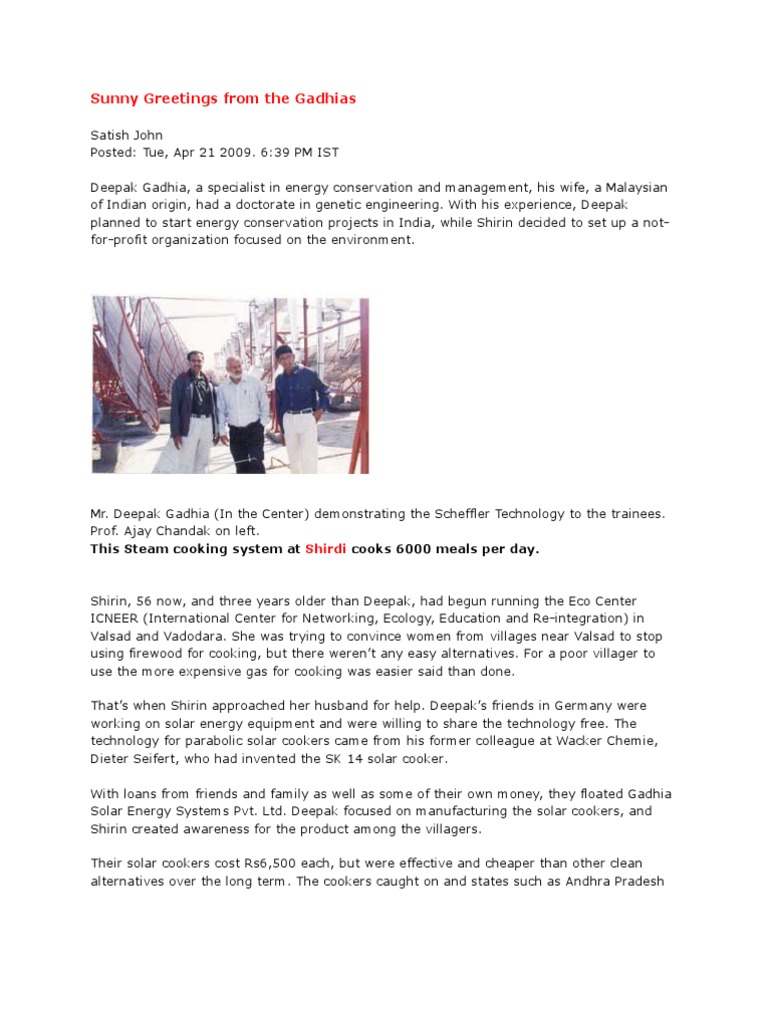 World's Largest Solar Steam Cooking System in Shirdi Sai Baba Temple ...