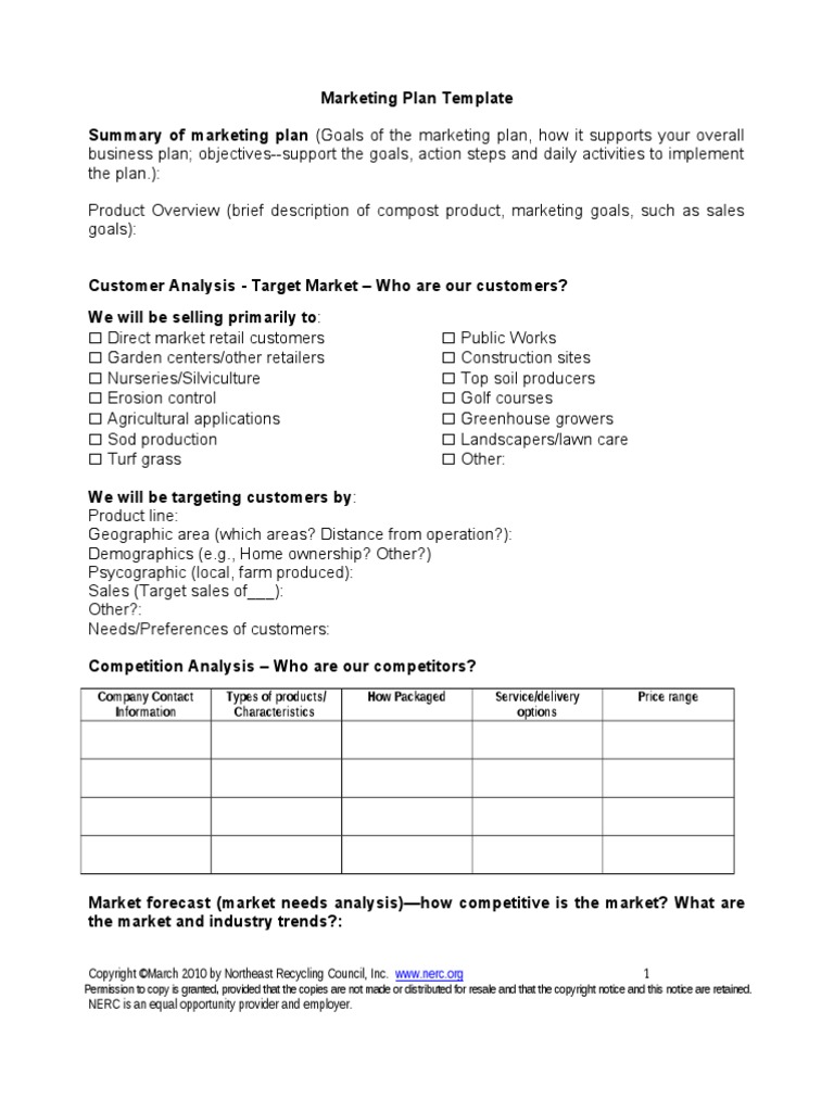 Marketing Plan Template | PDF