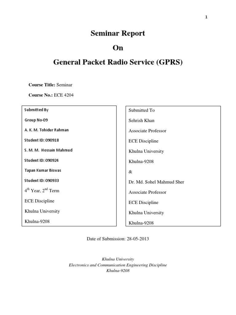 GPRS Full Report | General Packet Radio Service | Computer Network ...